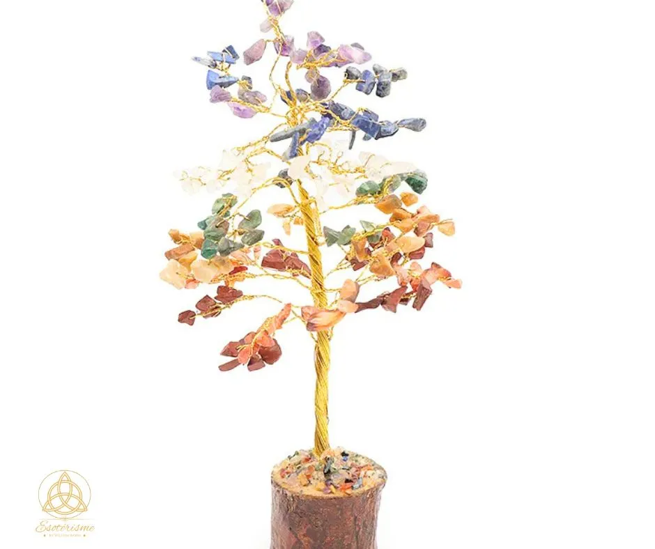 Arbre de vie 7 chakras socle en bois | Esoterisme By William Wood